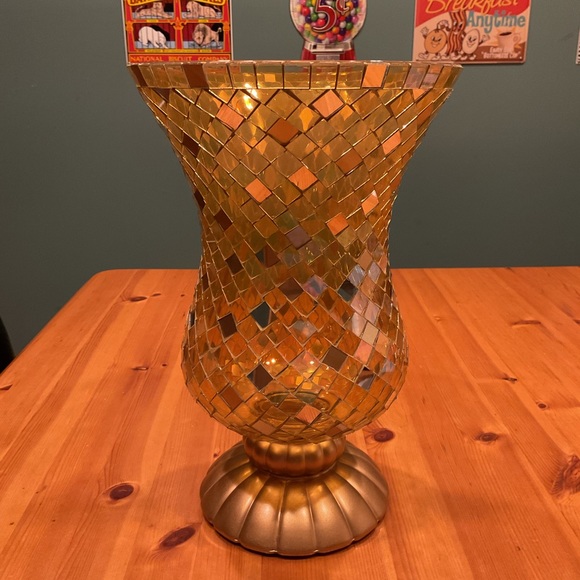 PartyLite | Accents | Partylite Gold Mosaic Hurricane Mirrored Candle ...